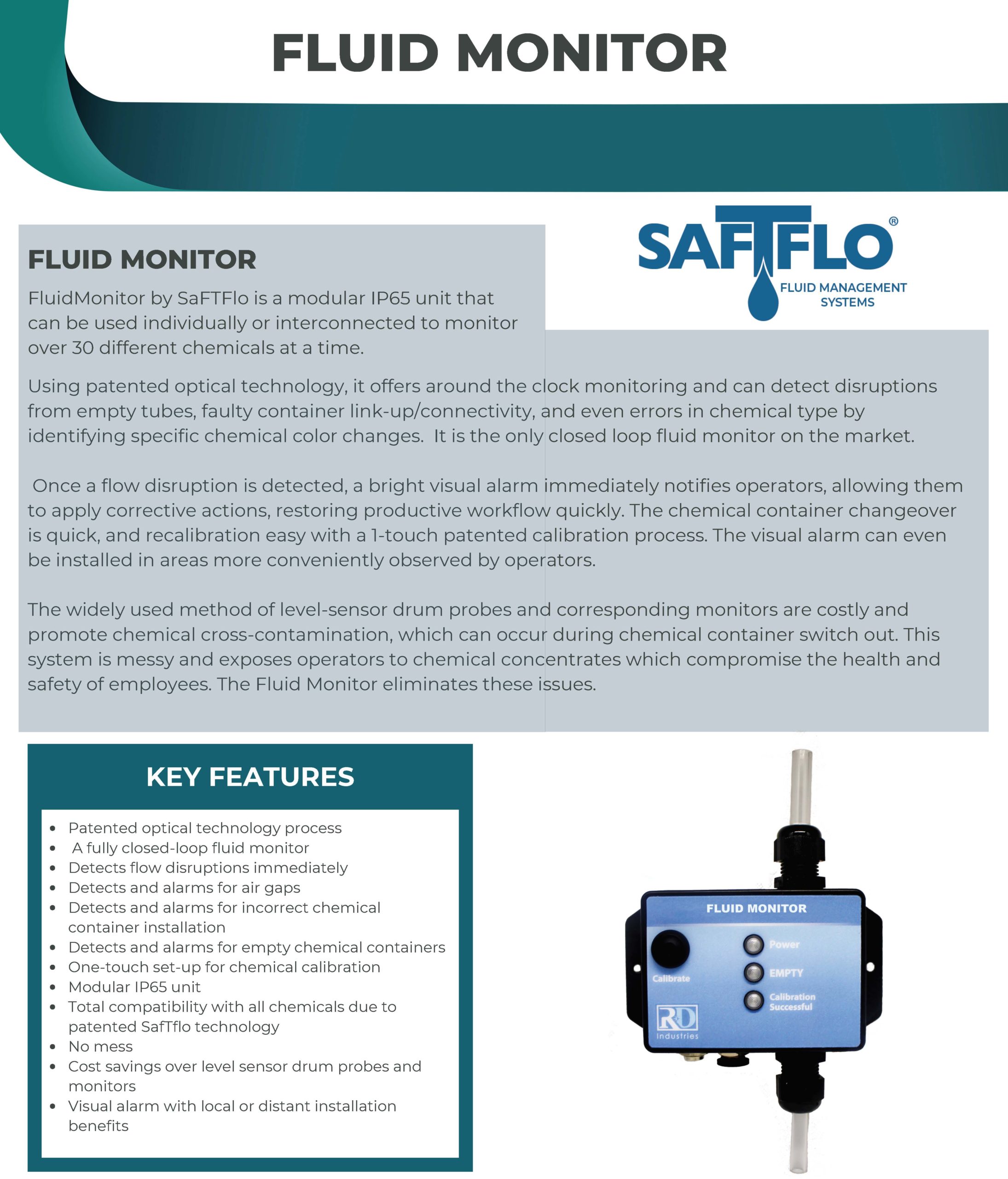 SafTflo Fluid Management System | Fluid Monitor | RD Industries ...